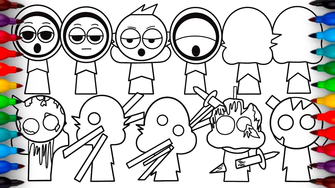 Incredibox Sprunki Coloring New Pages | How to COLOR JEVIN Sprunki Phase 1 to Phase 12