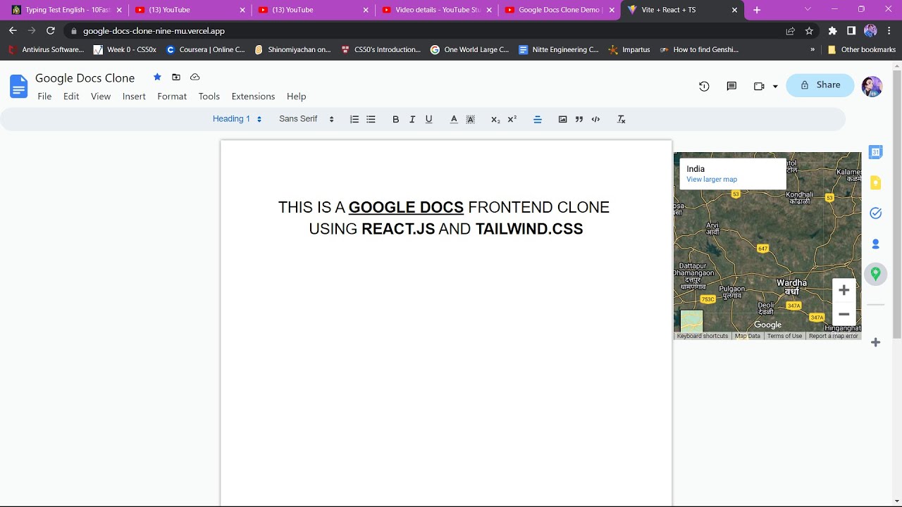 Google Docs Clone  Demo | REACT.JS | TAILWIND.CSS