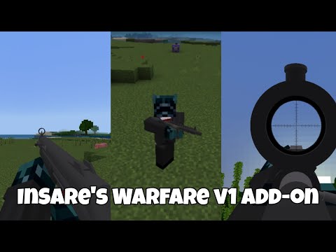 InSaRe's Warfare v1 Add-on (33 weapons and grenade) || Showcase || MCPE || MoonlightYT