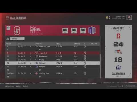 EA SPORTS College Football 25 dynastyttu 2026 Stanford schedule results