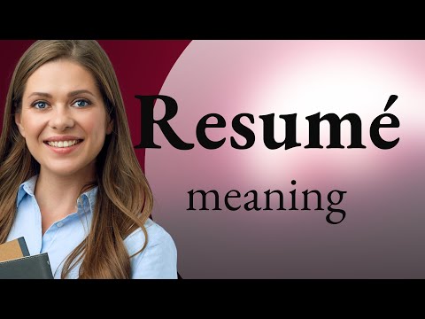 Unraveling the Meaning of "Resumé"