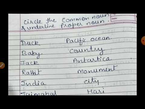Proper noun and common noun worksheet