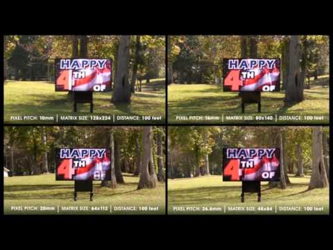 LED Display Pitch Comparison 100 Feet