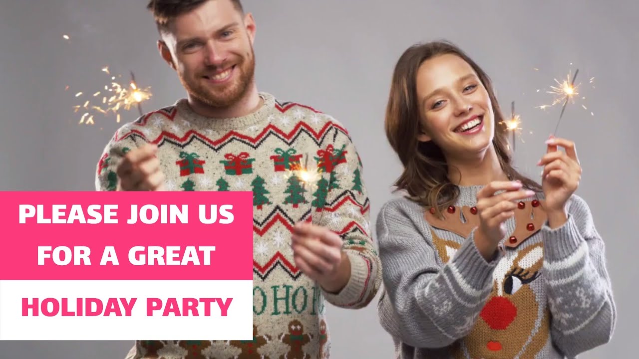 Free Christmas Party Invitation Video Template (Customizable) - FlexClip