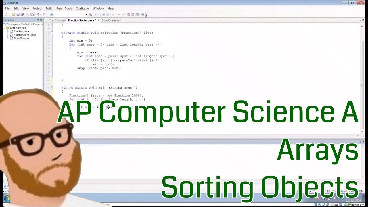 Computer Science AP - Arrays - Sorting Objects