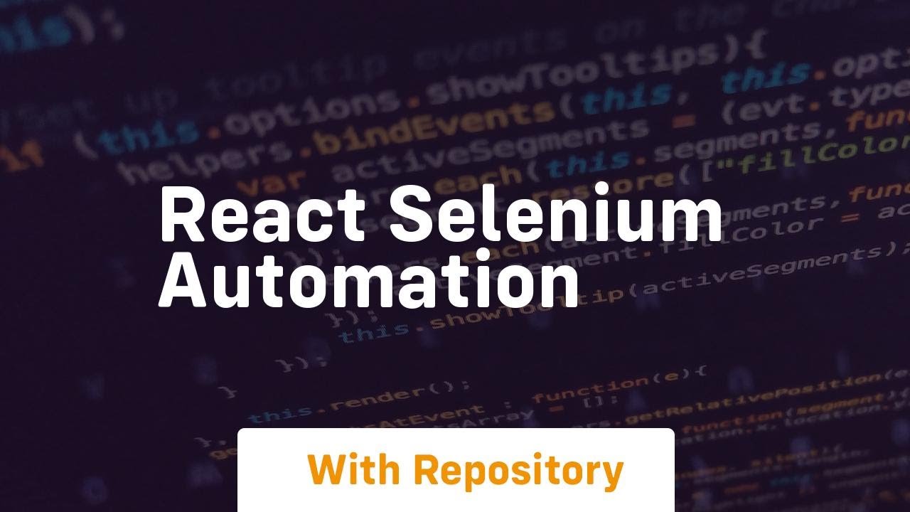 react selenium automation
