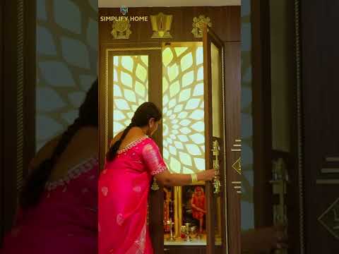 Pooja Room Interior Design || 3 BHK Flat #simplifyhome #shorts