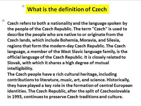 what is the definition of czech