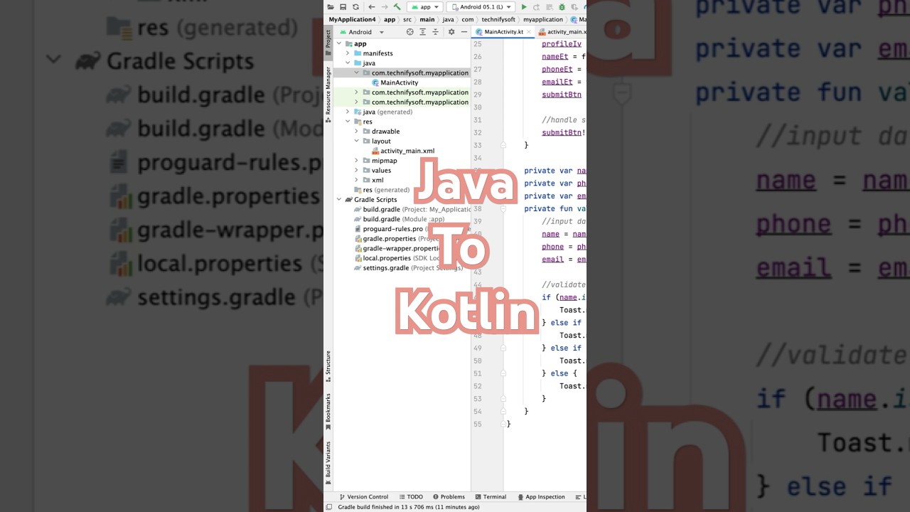 Convert Java Code To Kotlin | #AndroidStudio #JavaToKotlin