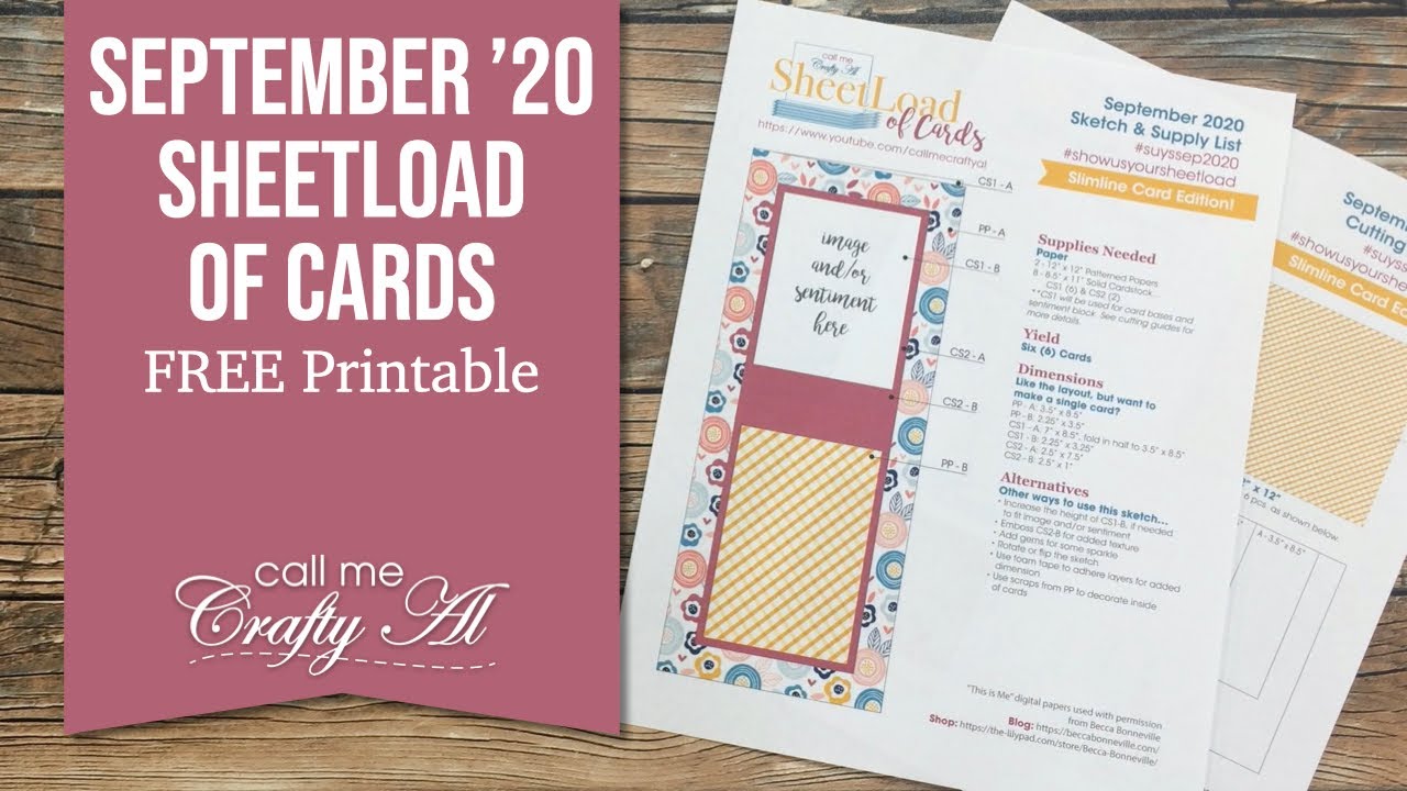 September 2020 SheetLoad of Cards | Debut & FREE Printable