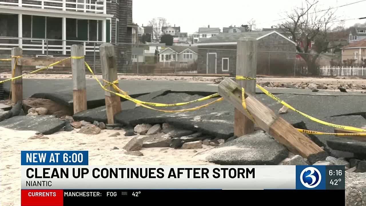 Cleanup continues in Niantic after storm