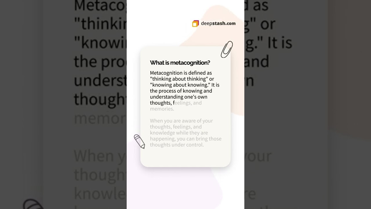 Metacognition - Do you know what it means? #Shorts