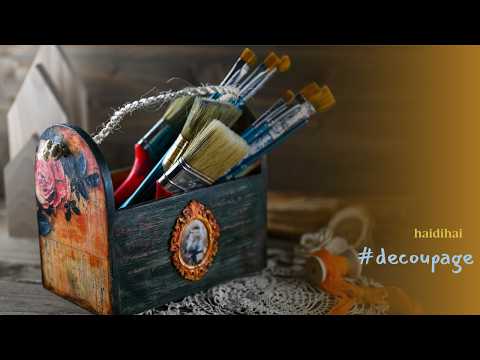 Turn a Simple Box into a Vintage Organizer | DIY Decoupage Tutorial