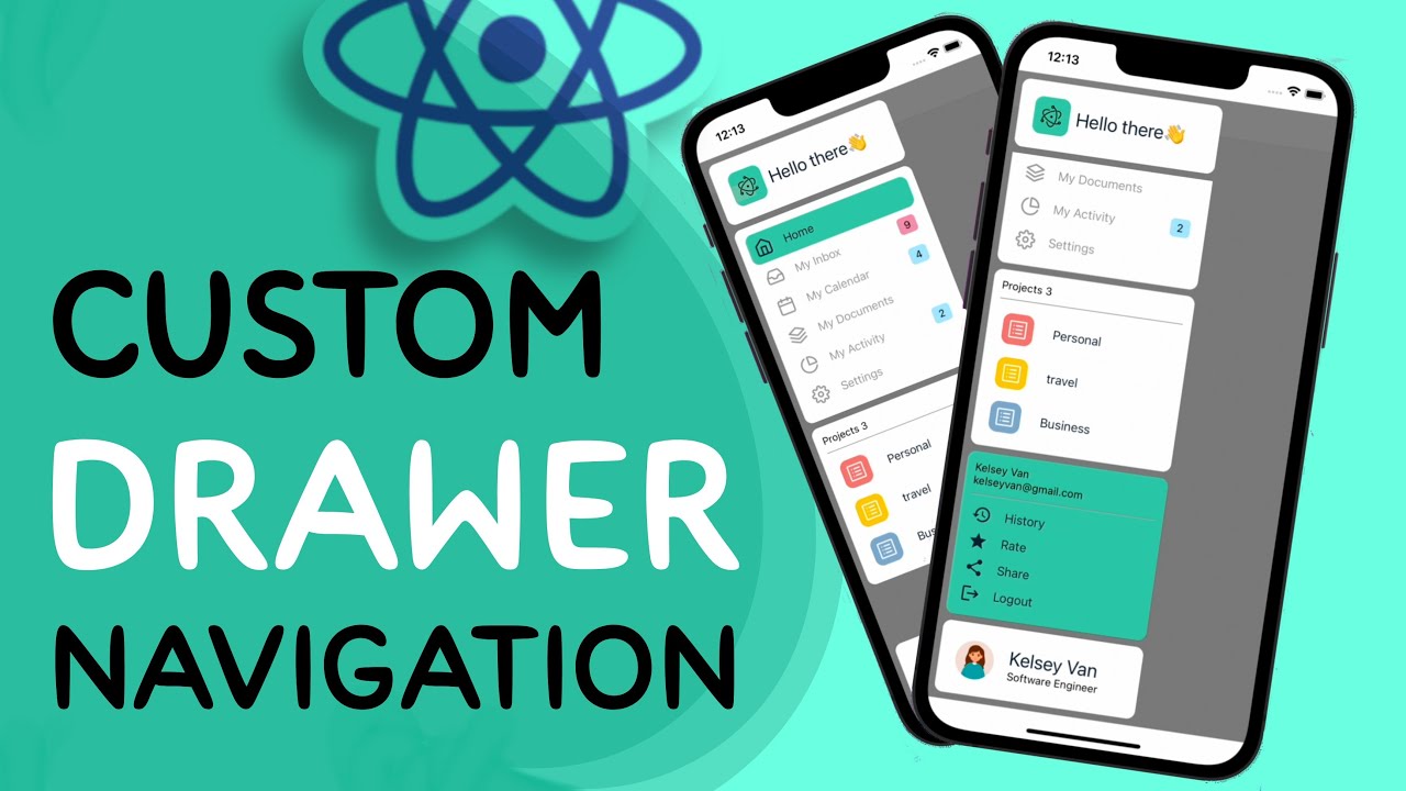 How to create Custom Drawer Navigation with animation in React-Native | React-Navigation v6 | Part-1