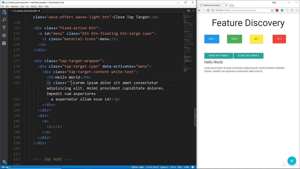 Materialize CSS from Scratch: Lesson 21 - Feature Discovery