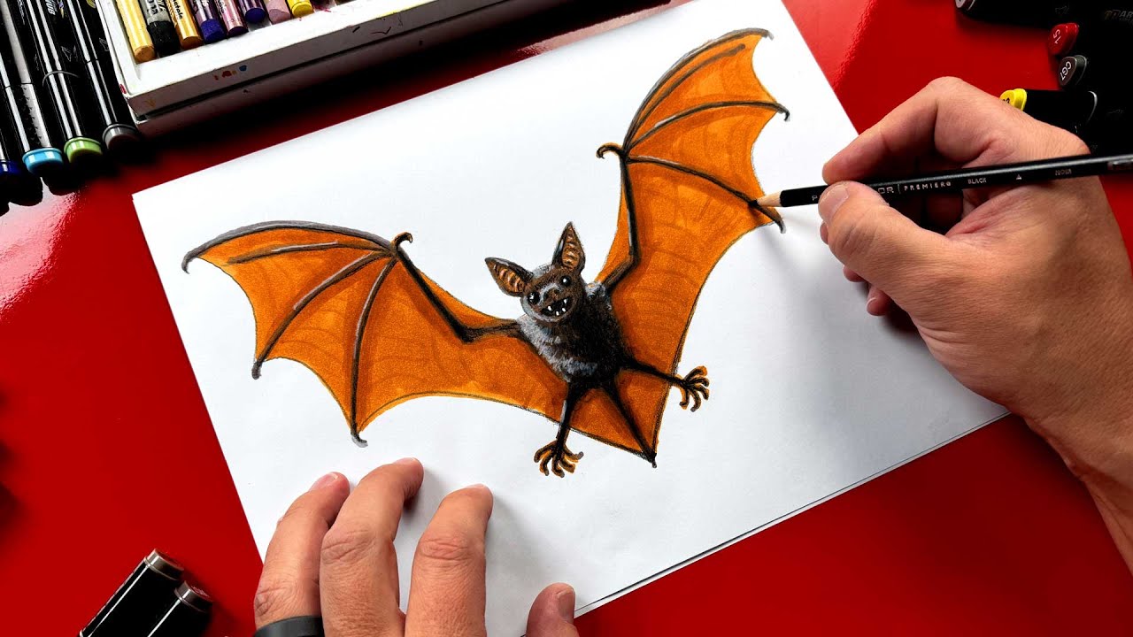 How To Draw A Realistic Bat - Advanced