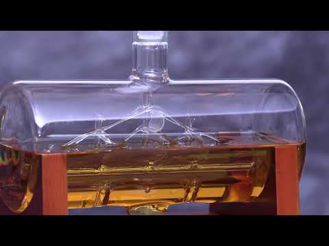 Don Vassie Barrel Decanter with Antique Ship and 2 Glasses