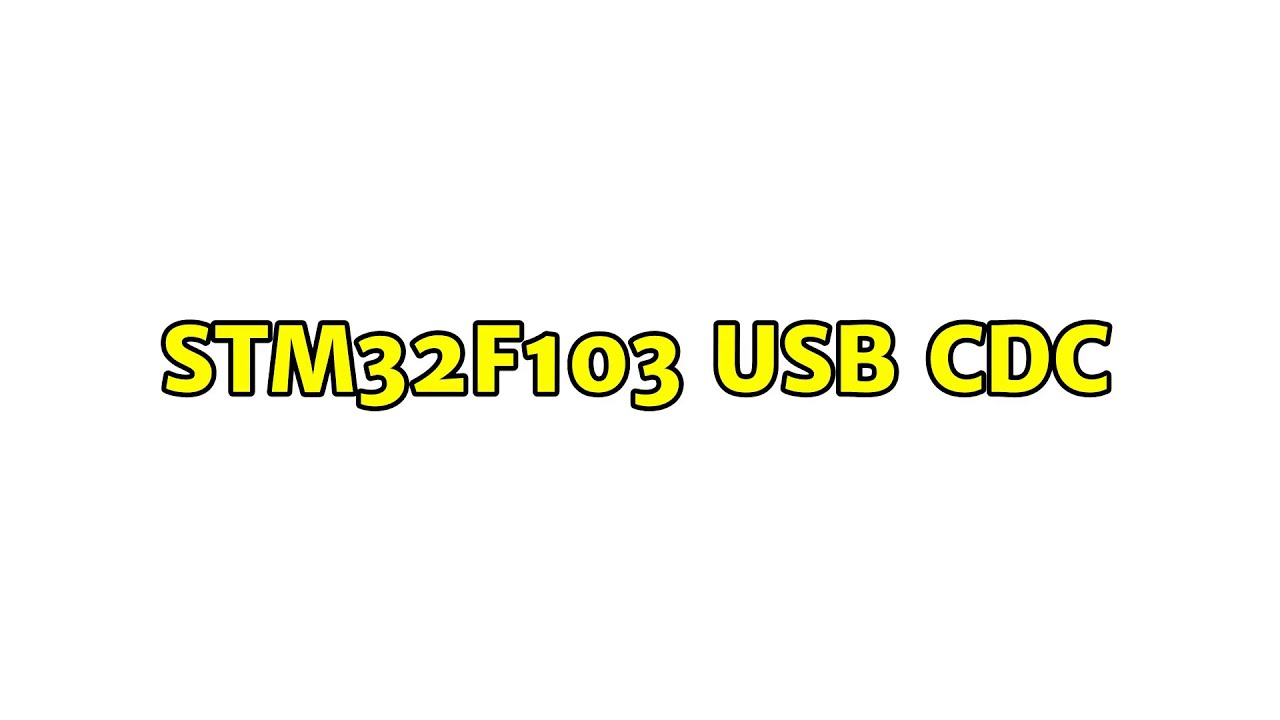 STM32F103 USB CDC