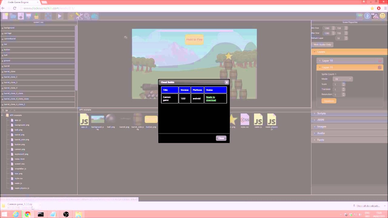 Making HTML5 games with WADE - Compiling for Android