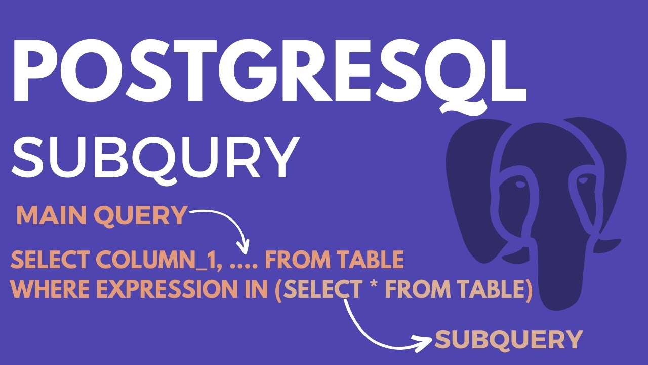PostgreSQL: Subquery | Subquery in PostgreSQL | PostgreSQL Query and Subqueries Database Tutorial