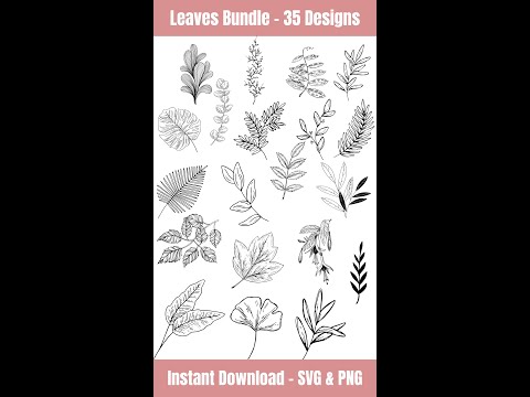 35 Designs Leaves SVG Bundle Digital Download