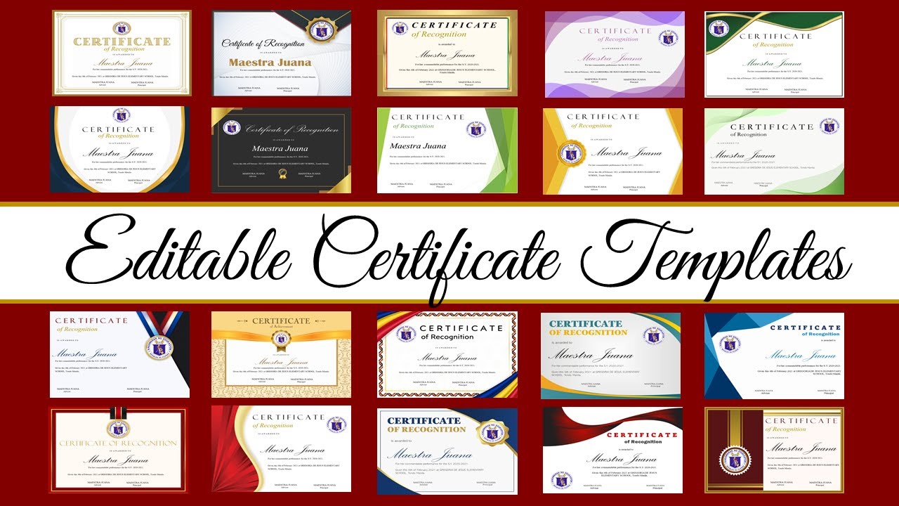EDITABLE CERTIFICATE TEMPLATES