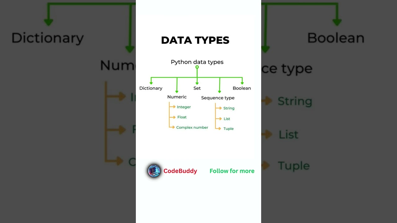 ✅ Python Data Types Explained in 1 Minute | Quick Guide for Beginners 🐍 #python #learnpython #pyth