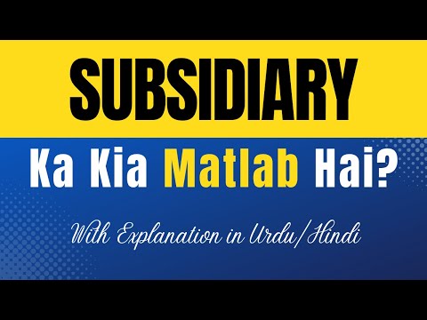 Subsidiary Meaning in Hindi | 'Subsidiary Ka Kya Matlab Hota Hai' Hindi/Urdu Explanation Included