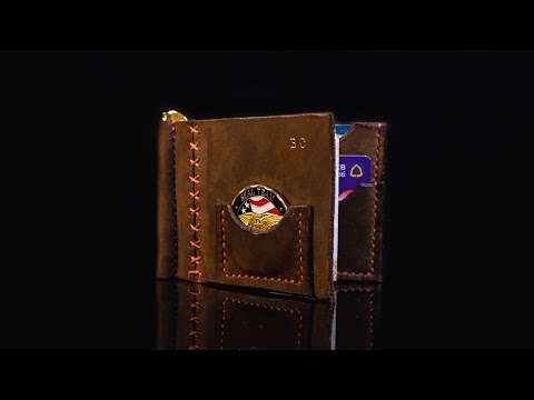 Making a challenge coin holder wallet // Handmade 4k