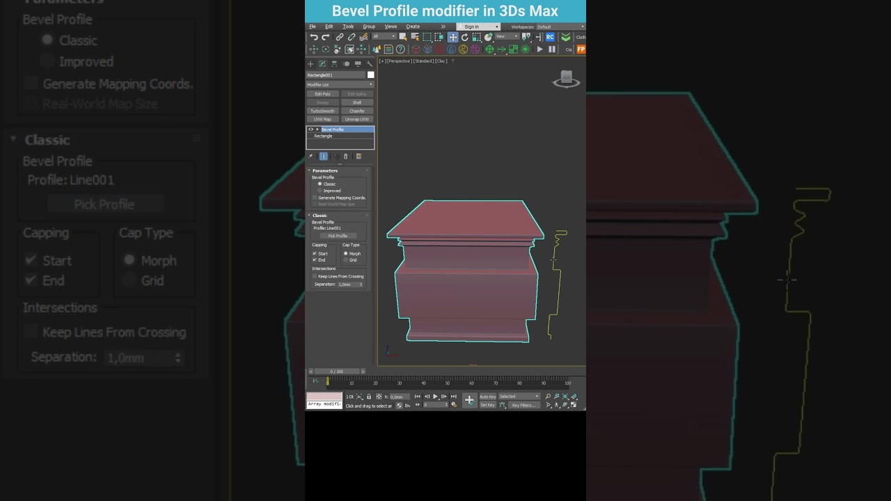 Bevel Profile in 3Ds Max — Fast 3D Shape from Splines #shorts #3dsmax