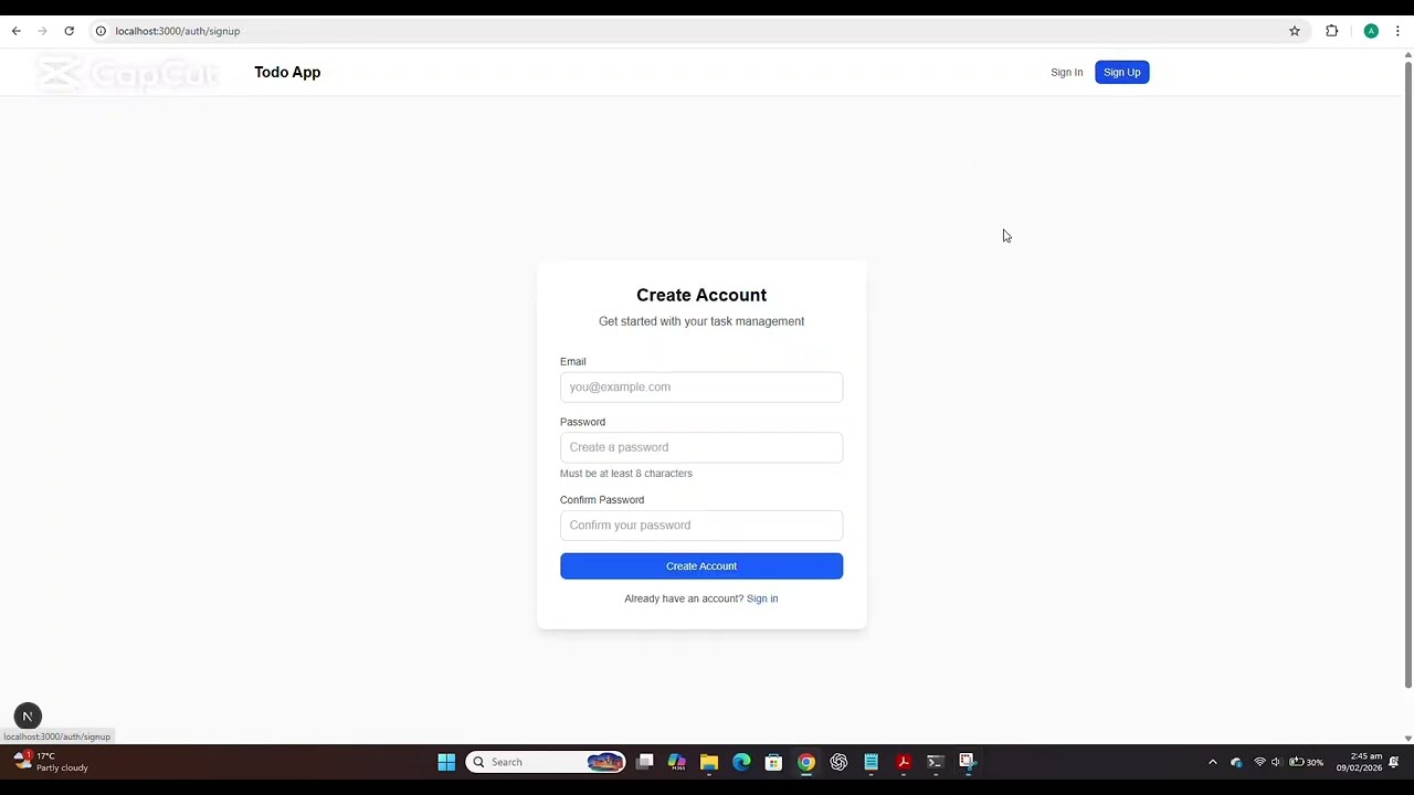 Full Stack To-Do Application (Tech Stack:Next.js, Python FastAPI, BetterAuth, PostgreSQL Database)