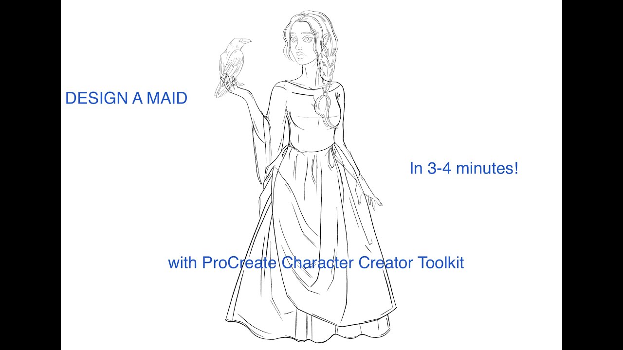 Medieval maid in Procreate Character Creator Toolkit