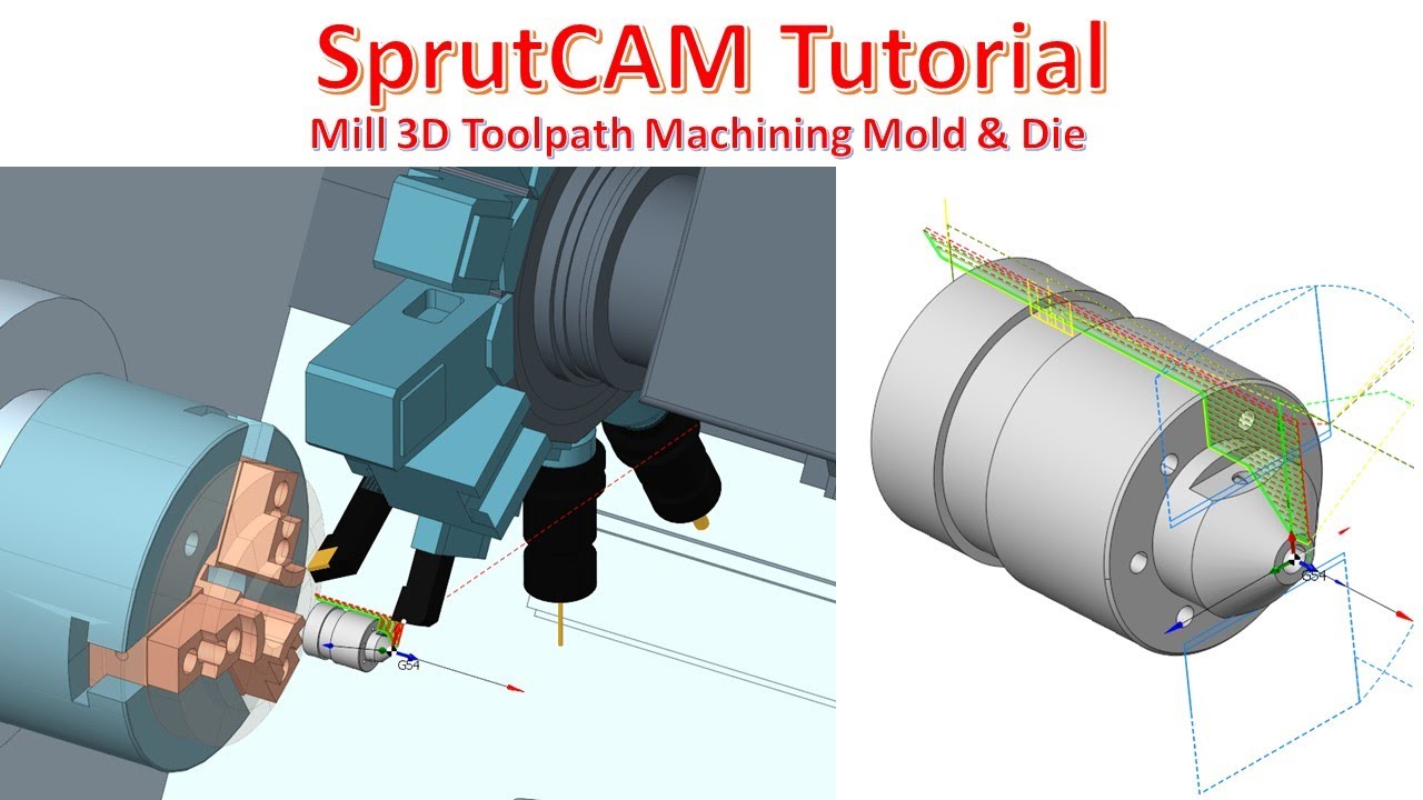 SprutCAM Tutorial #116 | How to creater Toolpath Turn Mill Basic Beginners