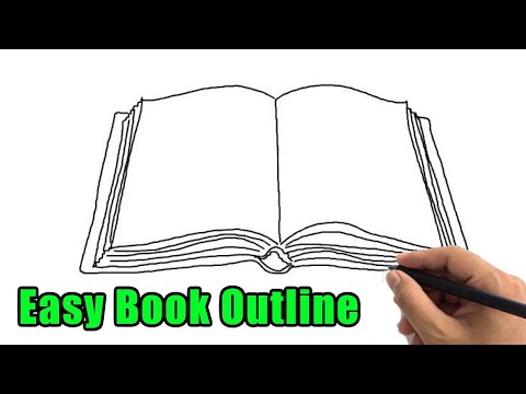 How to Draw a Book Sketch: Step by Step Open Book Outline Drawing for Beginners Easy to Follow