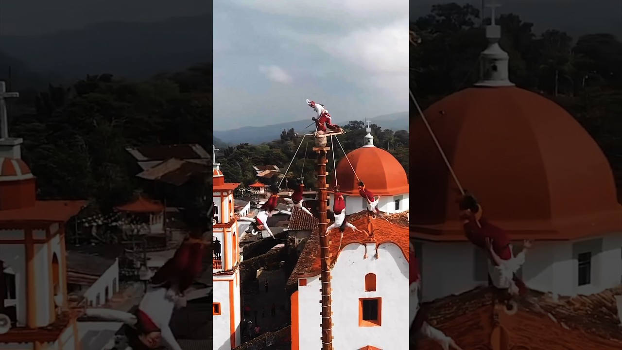 ancient mesoamerican ceremony “dance of the flyers” 🤯 #culture #america #viral #shorts #history