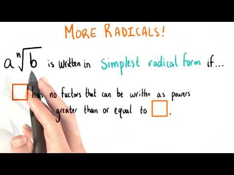 Simplest Radical Form - College Algebra