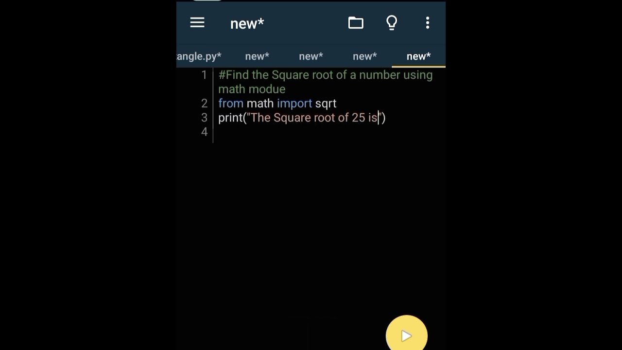Python Program to find the Square root of a number
