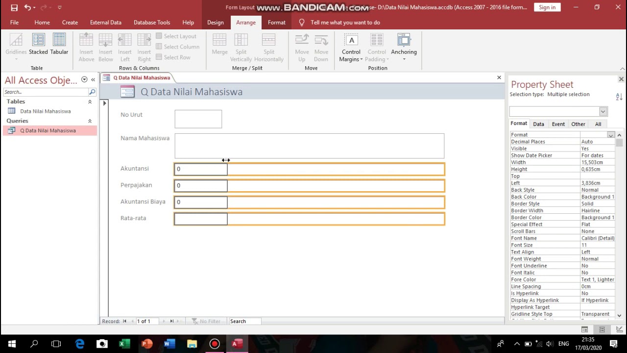 Tutorial membuat Database, Tabel, Form, Query dan Report dalam Ms.Access