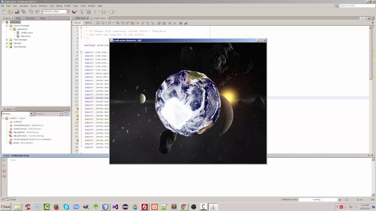Ejemplo básico de Java 3D - Universo / Planeta