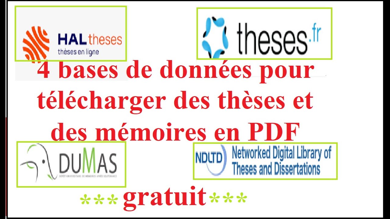 4 bases de données pour télécharger des thèses et des mémoires en PDF gratuit