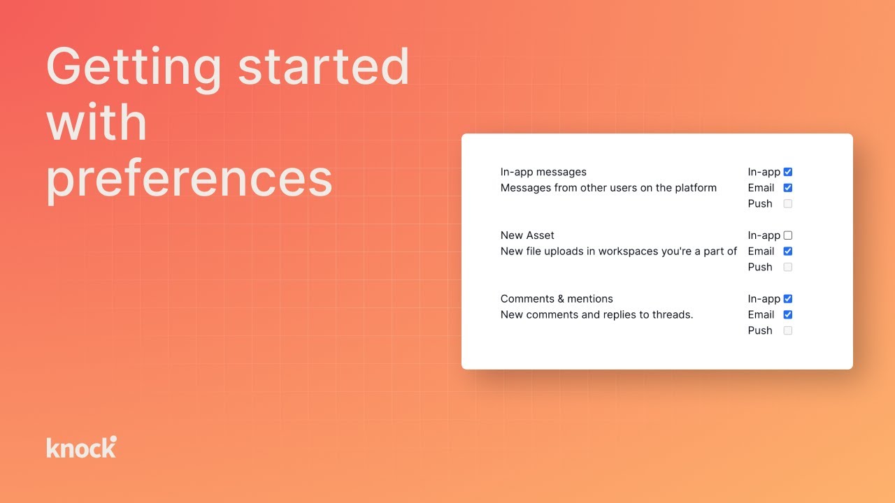Getting started with preferences in Knock