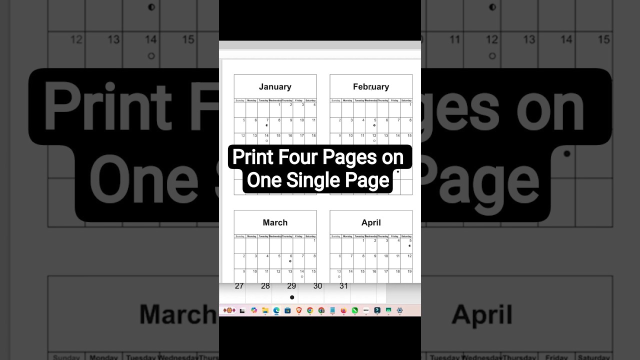 How to Print Four Pages on One Single Page