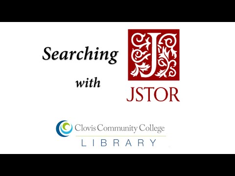 Searching the JSTOR Research Database
