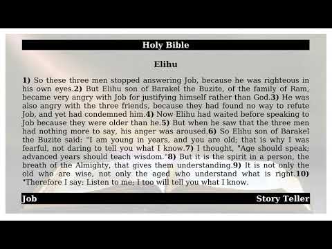 Job - Chapter 32 - Elihu | The Holy Bible