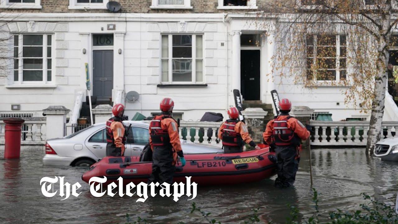 Watch: London residents evacuated in small boats after burst water main ...