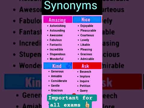 Synonym Words |important for exams #shorts #synonyms