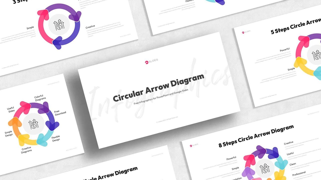 Circular Arrow Diagram Template for PowerPoint by mslides
