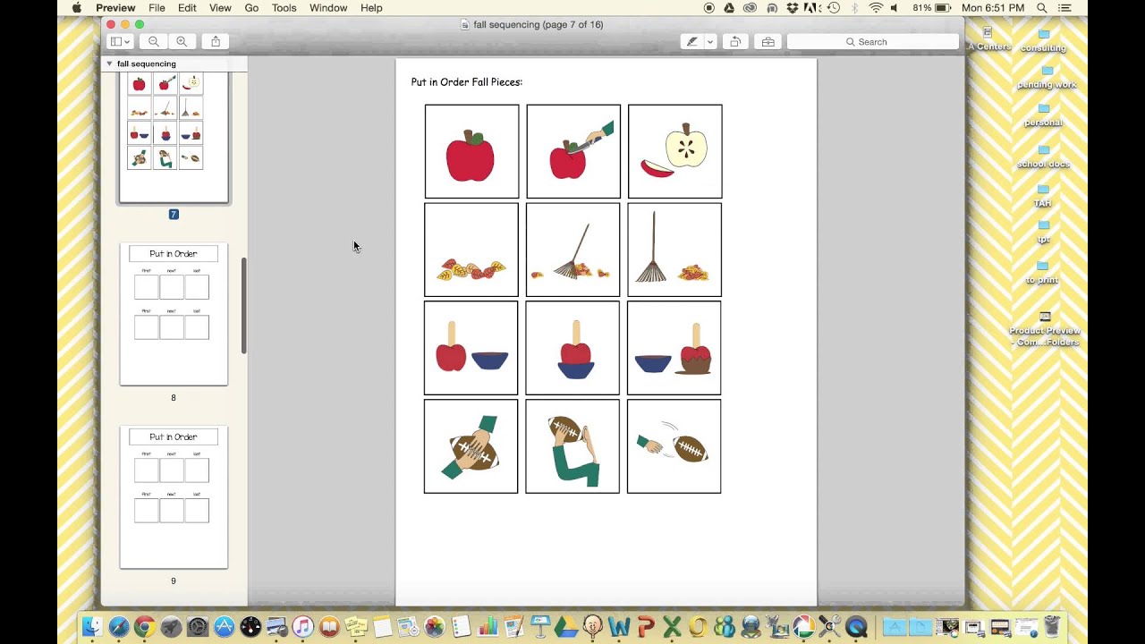 Product Preview - Fall Sequencing File Folder Activities