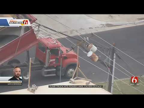 Dump Truck Hits Tulsa Power Lines Causing Outages