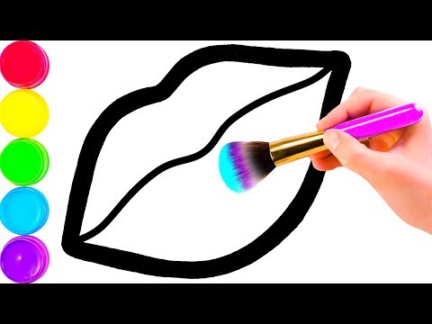 Glitter Toy Lips with Makeup Brush Set coloring and drawing for Kids, Toddlers ΠΠΈΡ ΠΠΈΡ